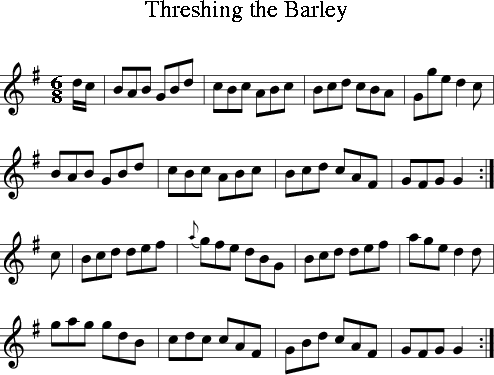 Threshing the Barley (Irish Folk Song) (Ireland) for Treble Clef ...