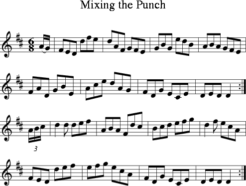 Mixing the Punch (Irish Folk Song) (Ireland) for Treble Clef Instrument ...