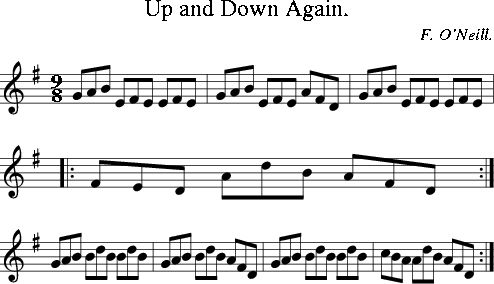 Up and Down Again. (Irish Folk Song) (Ireland) for Treble Clef ...