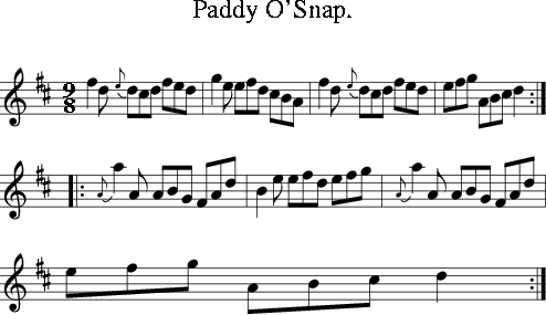 Paddy O'Snap. (Irish Folk Song) (Ireland) for Treble Clef Instrument ...