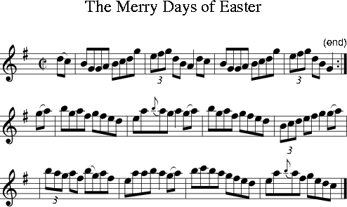 The Merry Days of Easter (Irish Folk Song) (Ireland) for Treble Clef ...