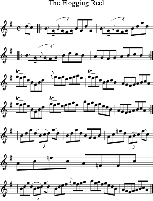 The Flogging Reel (Irish Folk Song) (Ireland) for Treble Clef ...
