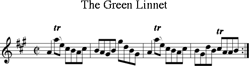 The Green Linnet (Irish Folk Song) (Ireland) for Treble Clef Instrument ...