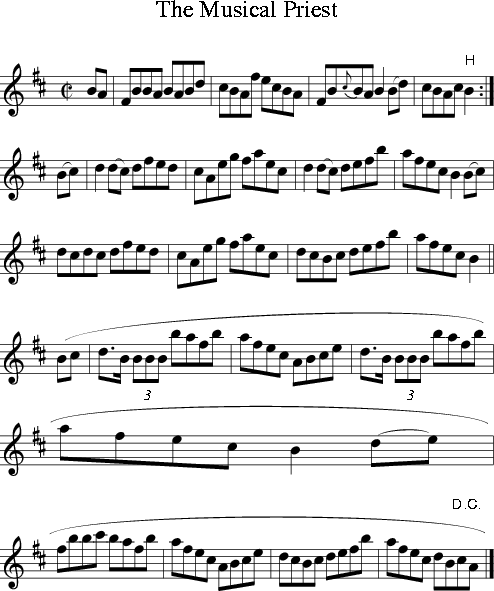 The Musical Priest (Irish Folk Song) (Ireland) sheet music for Treble ...