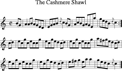 The Cashmere Shawl (Irish Folk Song) (Ireland) for Treble Clef ...