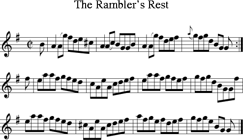 The Rambler's Rest (Irish Folk Song) (Ireland) for Treble Clef ...