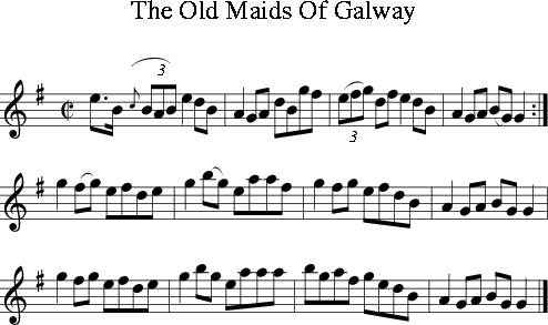 The Old Maids Of Galway (Irish Folk Song) (Ireland) for Treble Clef ...
