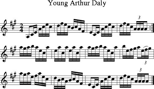 Young Arthur Daly (Irish Folk Song) (Ireland) for Treble Clef ...