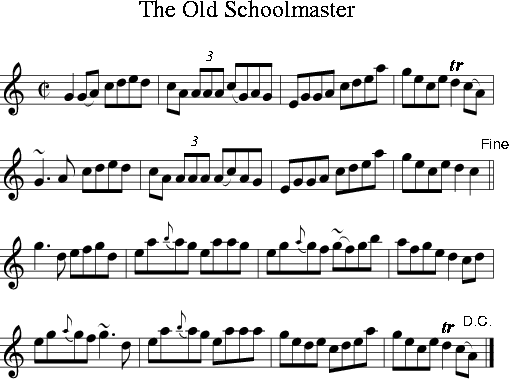 The Old Schoolmaster (Irish Folk Song) (Ireland) for Treble Clef ...