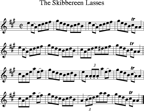 The Skibbereen Lasses (Irish Folk Song) (Ireland) for Treble Clef ...