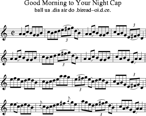 Good Morning to Your Night Cap (Irish Folk Song) (Ireland) sheet music ...