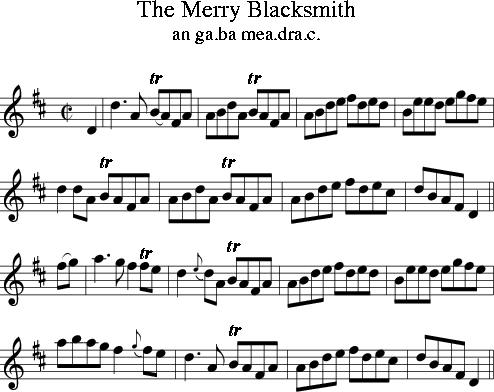 Merry Blacksmith, The (Irish Folk Song) (Ireland) for Treble Clef ...
