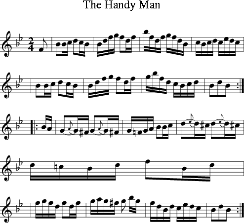 The Handy Man (Irish Folk Song) (Ireland) for Treble Clef Instrument ...