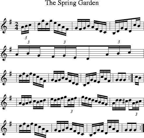 The Spring Garden (Irish Folk Song) (Ireland) for Treble Clef ...