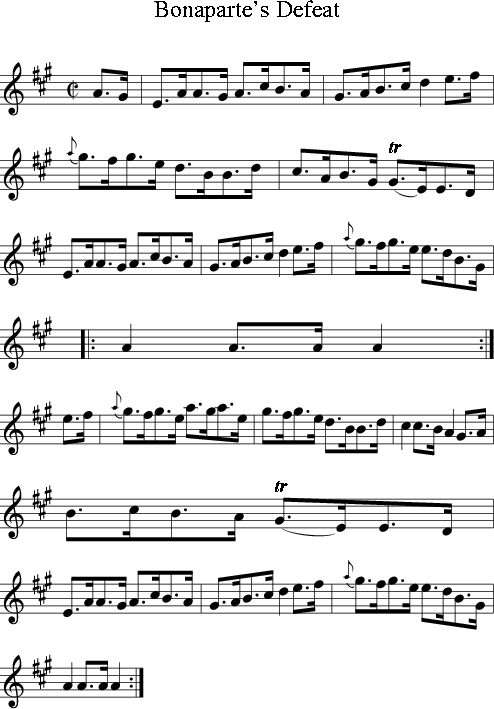Bonaparte's Defeat (Irish Folk Song) (Ireland) for Treble Clef ...