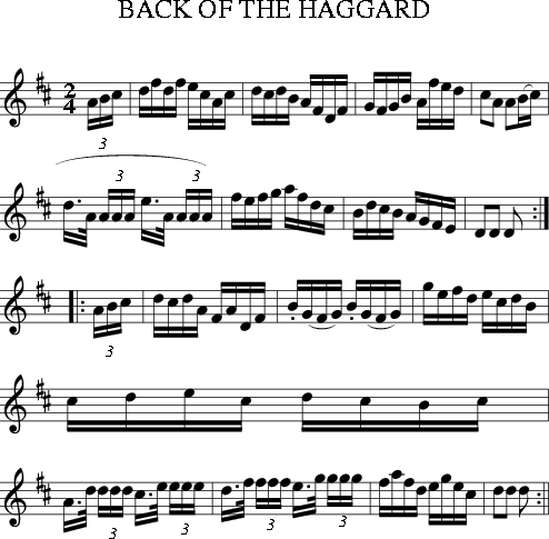 BACK OF THE HAGGARD (Irish Folk Song) (Ireland) for Treble Clef ...