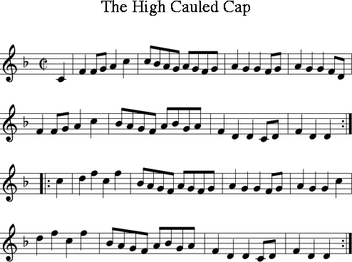 The High Cauled Cap (Irish Folk Song) (Ireland) for Treble Clef ...