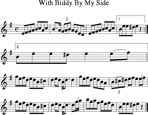 With Biddy By My Side (Irish Folk Song) (Ireland) for Treble Clef ...