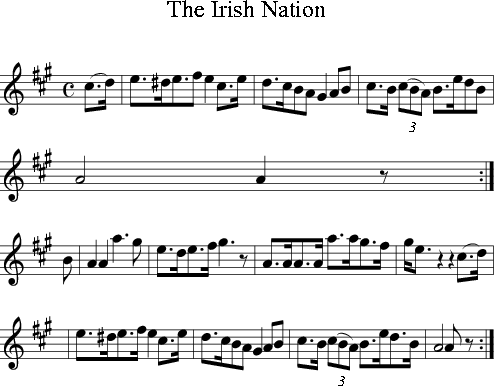 The Irish Nation (Irish Folk Song) (Ireland) for Treble Clef Instrument ...