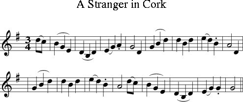 A Stranger in Cork (Irish Folk Song) (Ireland) for Treble Clef ...