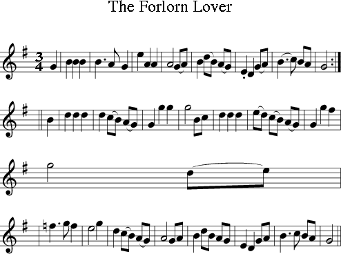 The Forlorn Lover (Irish Folk Song) (Ireland) for Treble Clef ...