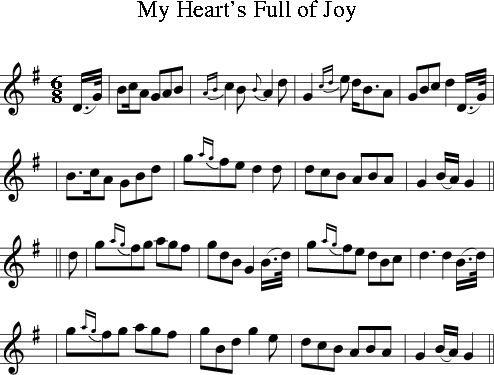 My Heart's Full of Joy (Irish Folk Song) (Ireland) for Treble Clef ...