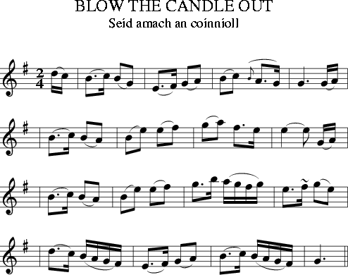 BLOW THE CANDLE OUT (Irish Folk Song) (Ireland) for Treble Clef ...