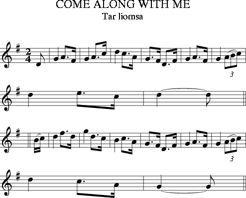 COME ALONG WITH ME (Irish Folk Song) (Ireland) for Treble Clef ...