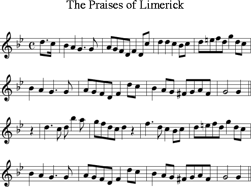The Praises of Limerick (Irish Folk Song) (Ireland) for Treble Clef ...