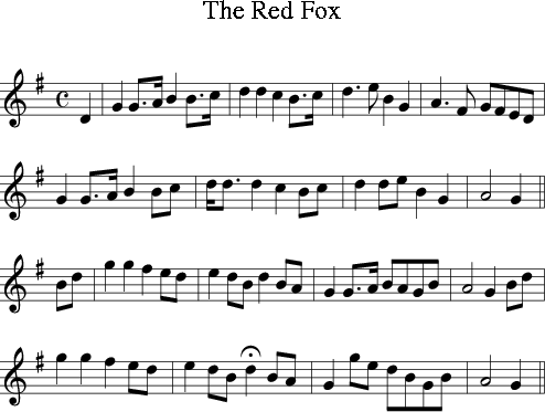 The Red Fox (Irish Folk Song) (Ireland) for Treble Clef Instrument ...