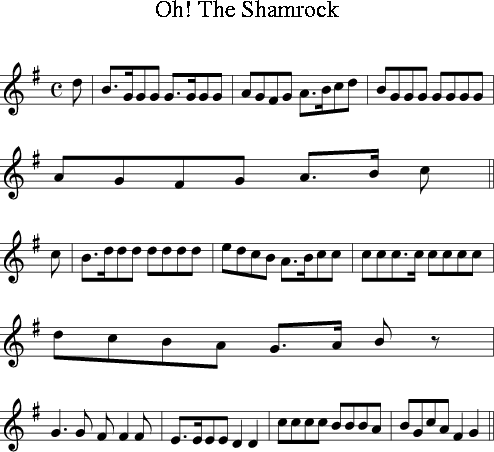 Oh! The Shamrock (Irish Folk Song) (Ireland) for Treble Clef Instrument ...
