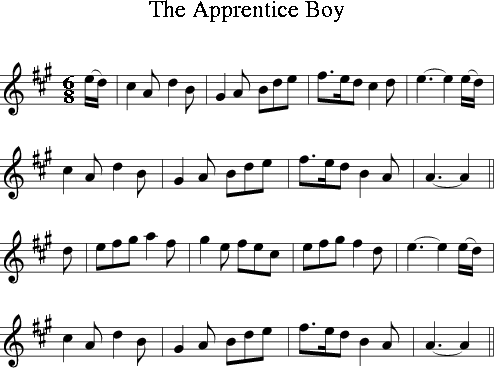 The Apprentice Boy (Irish Folk Song) (Ireland) for Treble Clef ...