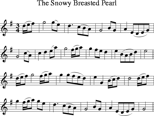 The Snowy Breasted Pearl (Irish Folk Song) (Ireland) for Treble Clef ...