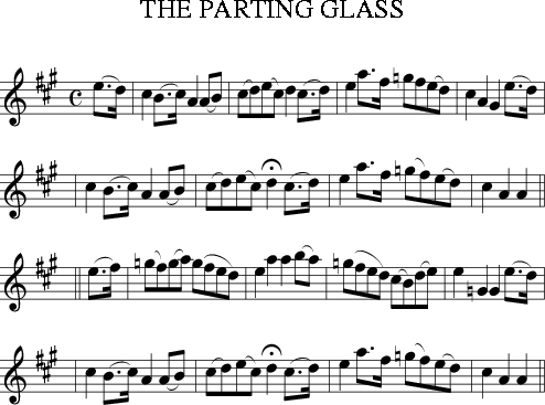 THE PARTING GLASS (Irish Folk Song) (Ireland) for Treble Clef ...