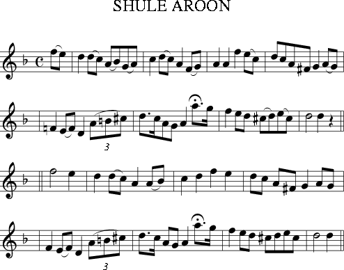 SHULE AROON (Irish Folk Song) (Ireland) for Treble Clef Instrument ...