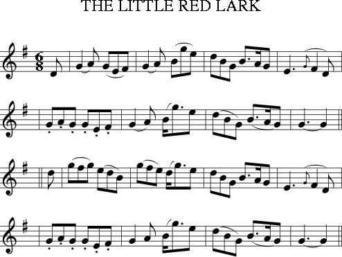 THE LITTLE RED LARK (Irish Folk Song) (Ireland) for Treble Clef ...