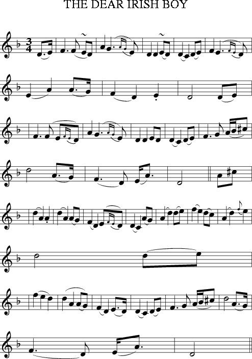 THE DEAR IRISH BOY (Irish Folk Song) (Ireland) for Treble Clef ...