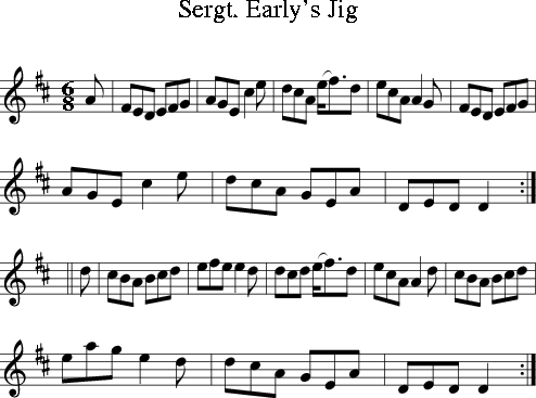 Sergt. Early's Jig (Irish Folk Song) (Ireland) for Treble Clef ...