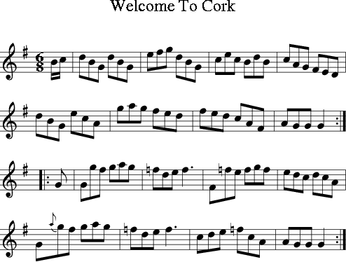 Welcome To Cork (Irish Folk Song) (Ireland) for Treble Clef Instrument ...