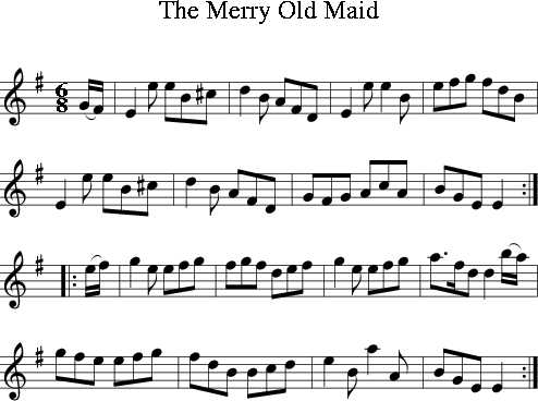 The Merry Old Maid (Irish Folk Song) (Ireland) for Treble Clef ...