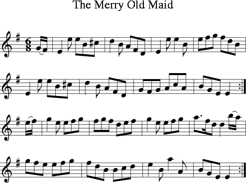 Merry Old Maid, The (Irish Folk Song) (Ireland) for Treble Clef ...