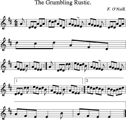 The Grumbling Rustic. (Irish Folk Song) (Ireland) for Treble Clef ...