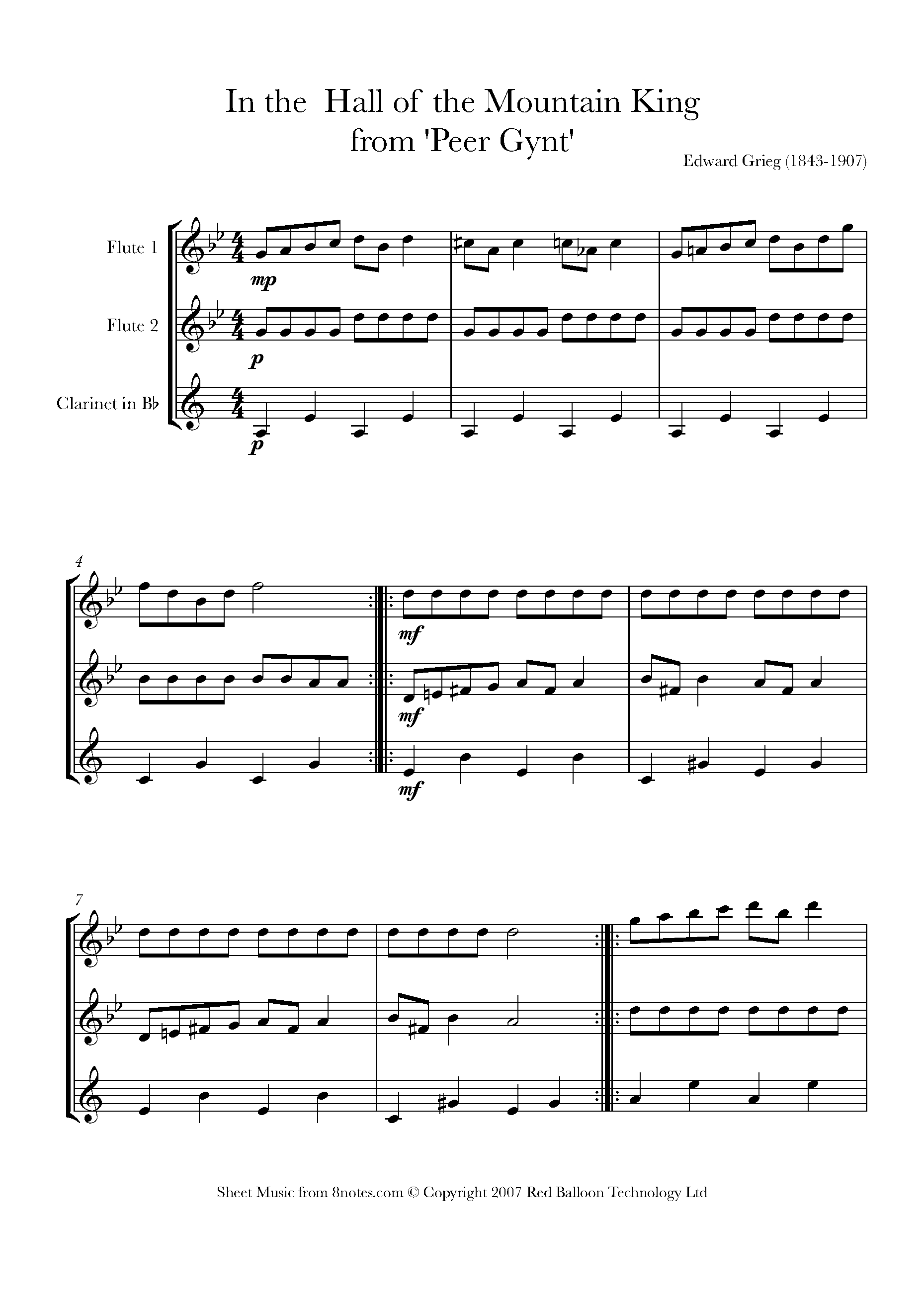 Grieg - In the Hall of the Mountain King from Peer Gynt Sheet music for ...