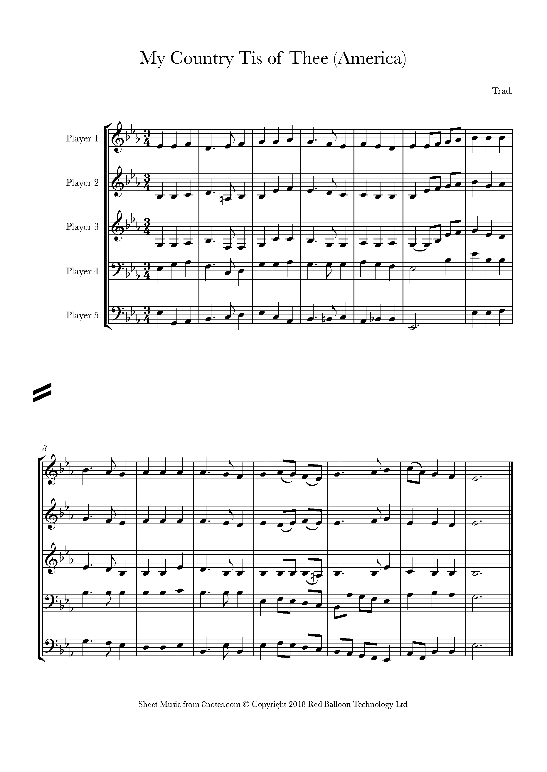 My Country Tis of Thee (America) Sheet music for Flexible Brass ...