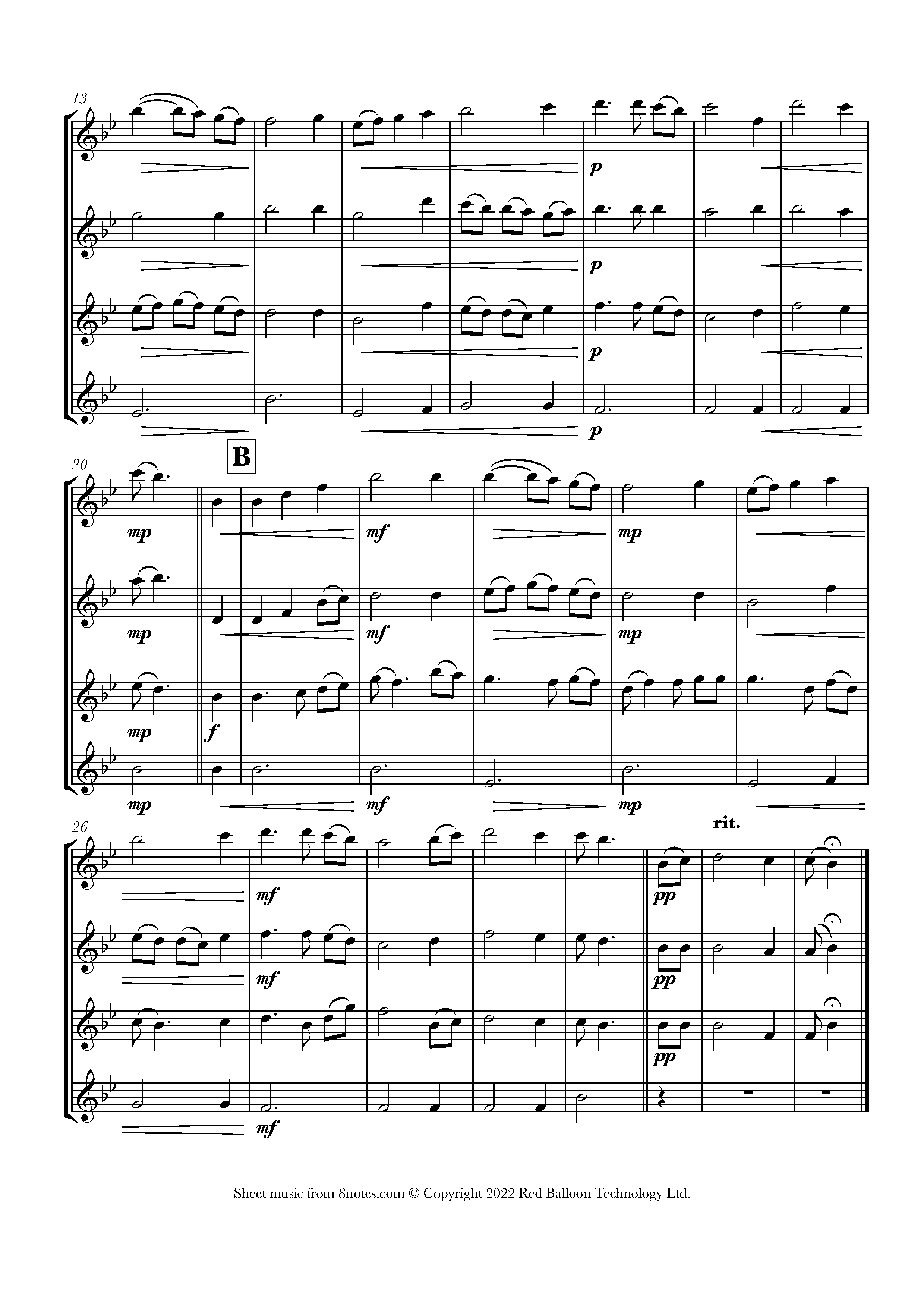 Shenandoah Sheet music for Alto Sax Quartet - 8notes.com