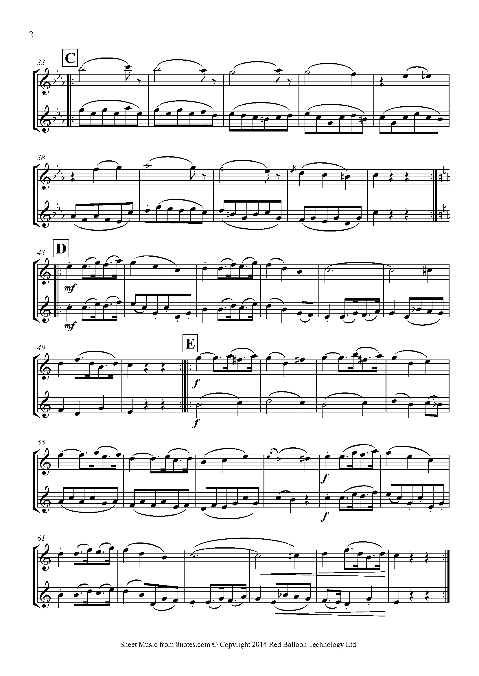 Haydn - Three Duets Menuetto 1 Sheet music for Alto Saxophone Duet ...