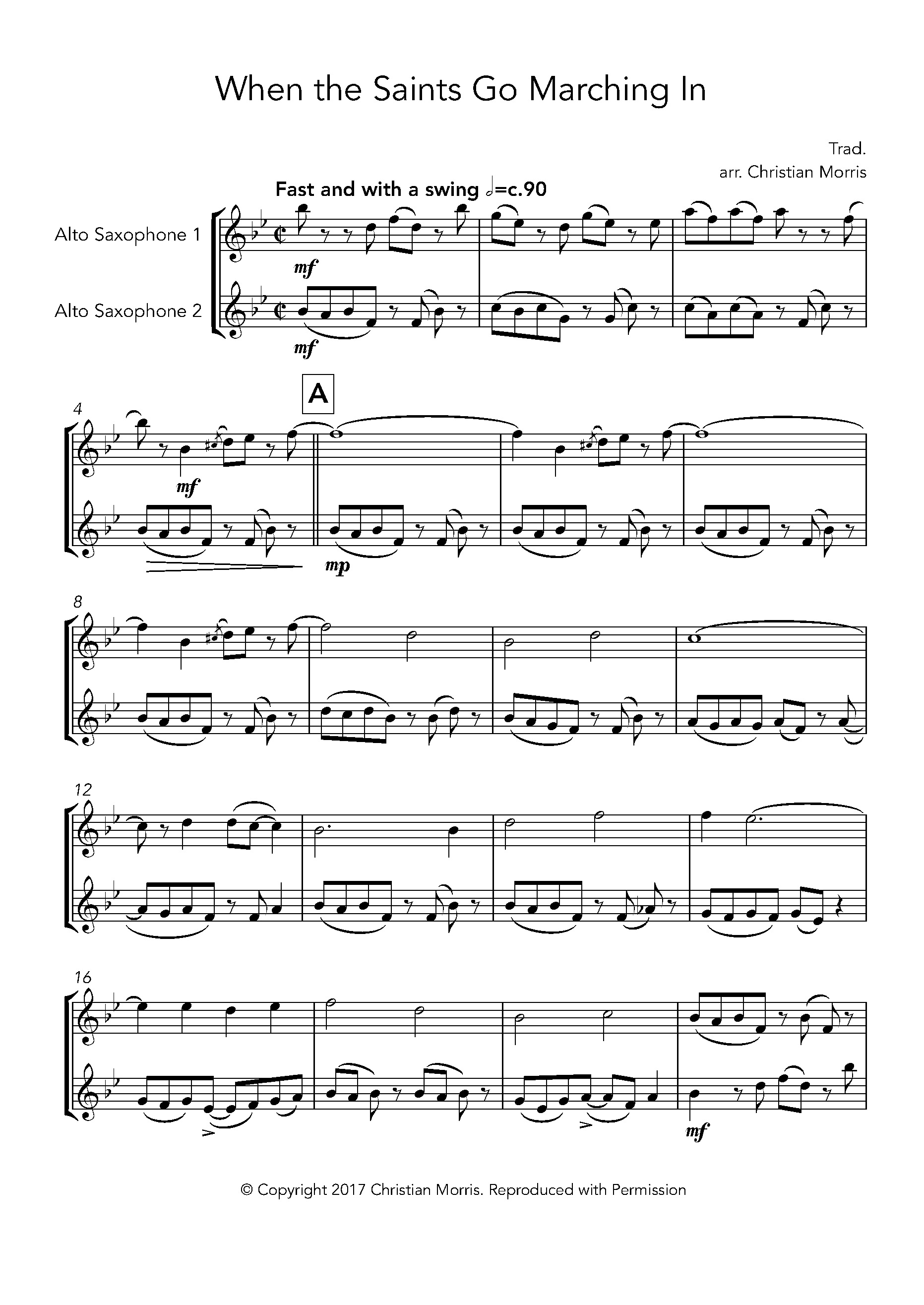 Morris - When the Saints Go Marching In (Fantasy on) Sheet music for ...