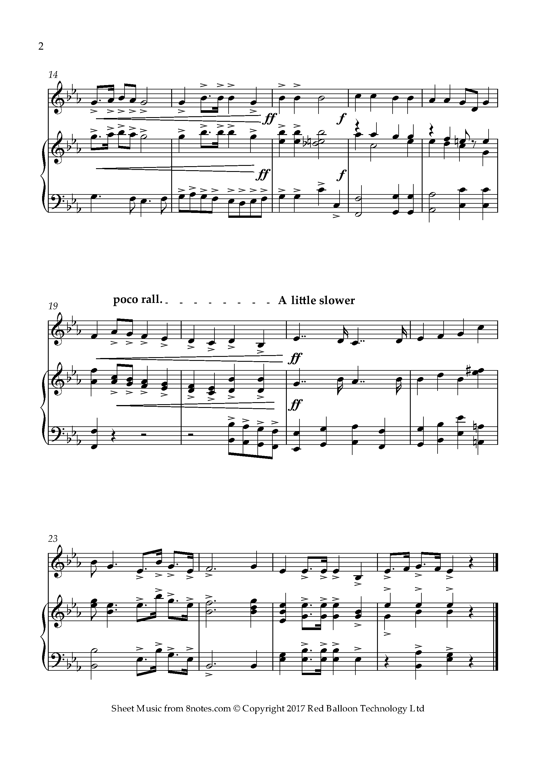 Men of Harlech (Traditional Welsh) Sheet music for Baritone Horn ...