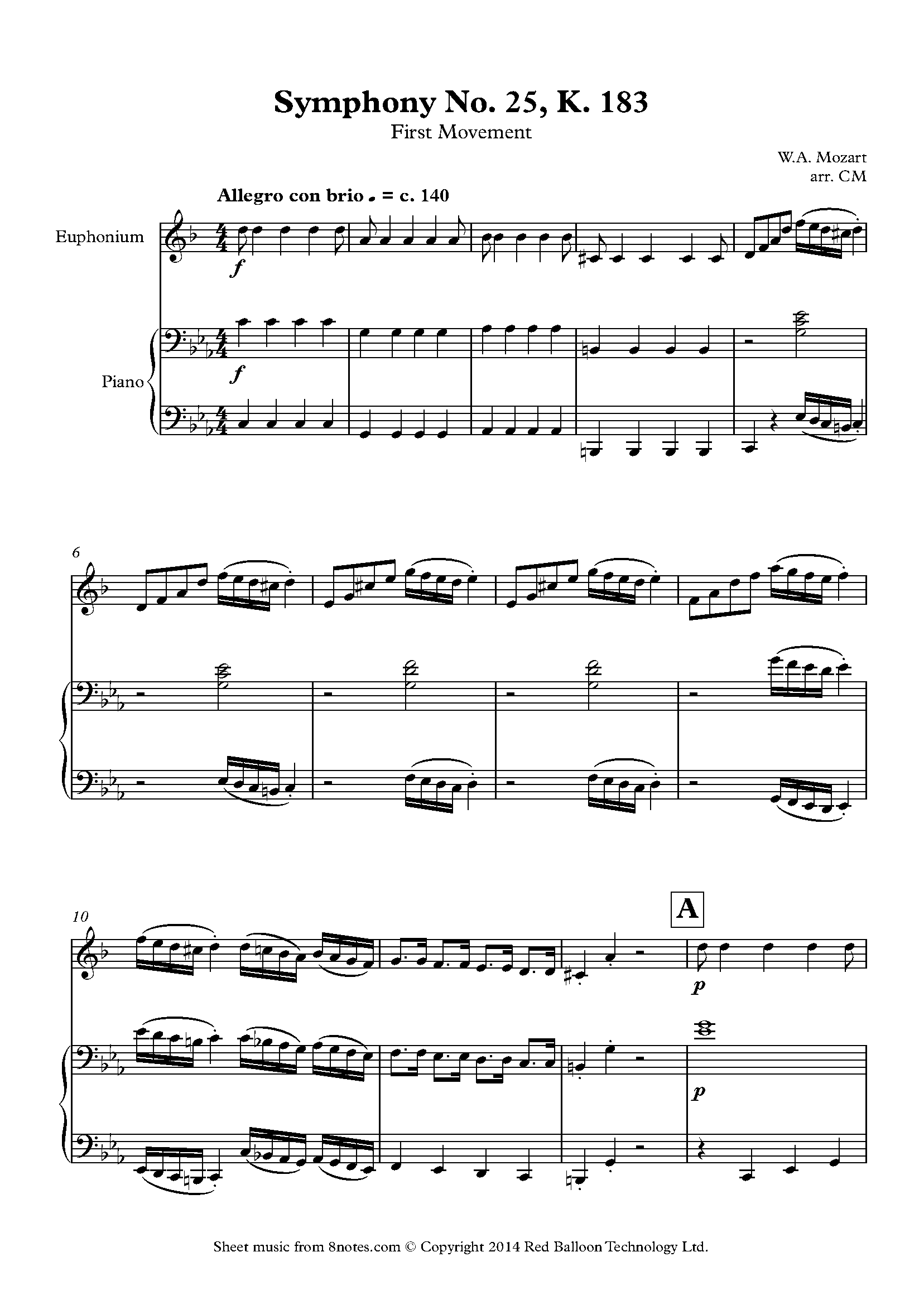 Wolfgang Amadeus Mozart - Symphony No. 25, K. 183 1st mvt (as featured ...