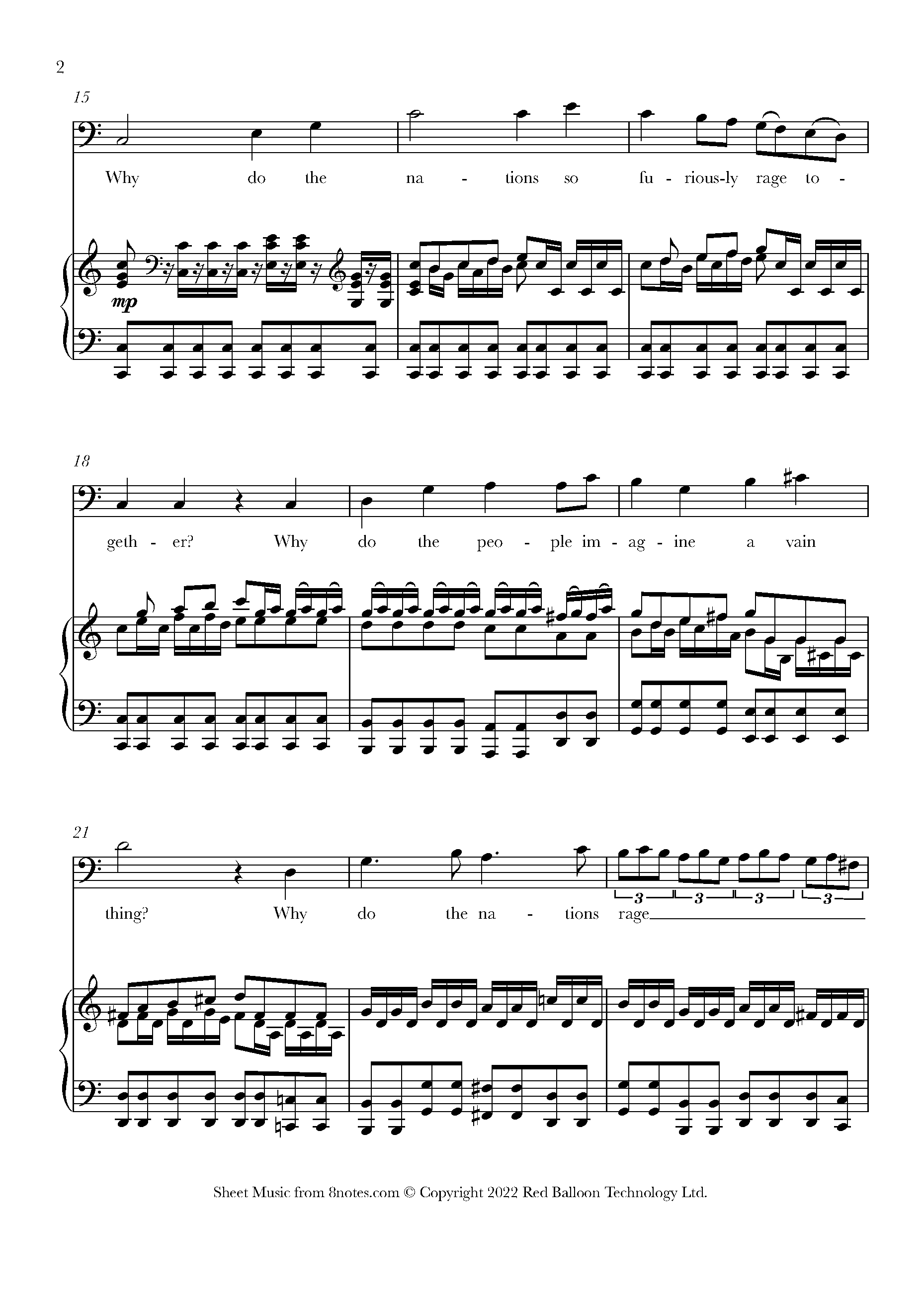 Handel - Why do the Nations so Furiously Rage Together? From Messiah Sheet music for Bass Voice ...